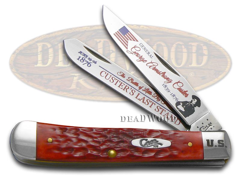 Case XX Custer's Last Stand Red Bone Trapper 1/3000 Stainless Pocket ...