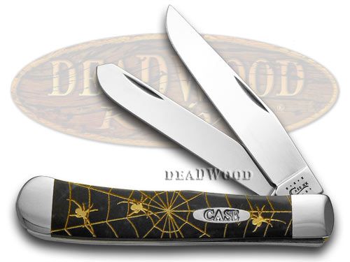 Case XX Woodland Spiders Black Mica Pearl Trapper 1/500 Pocket Knife ...