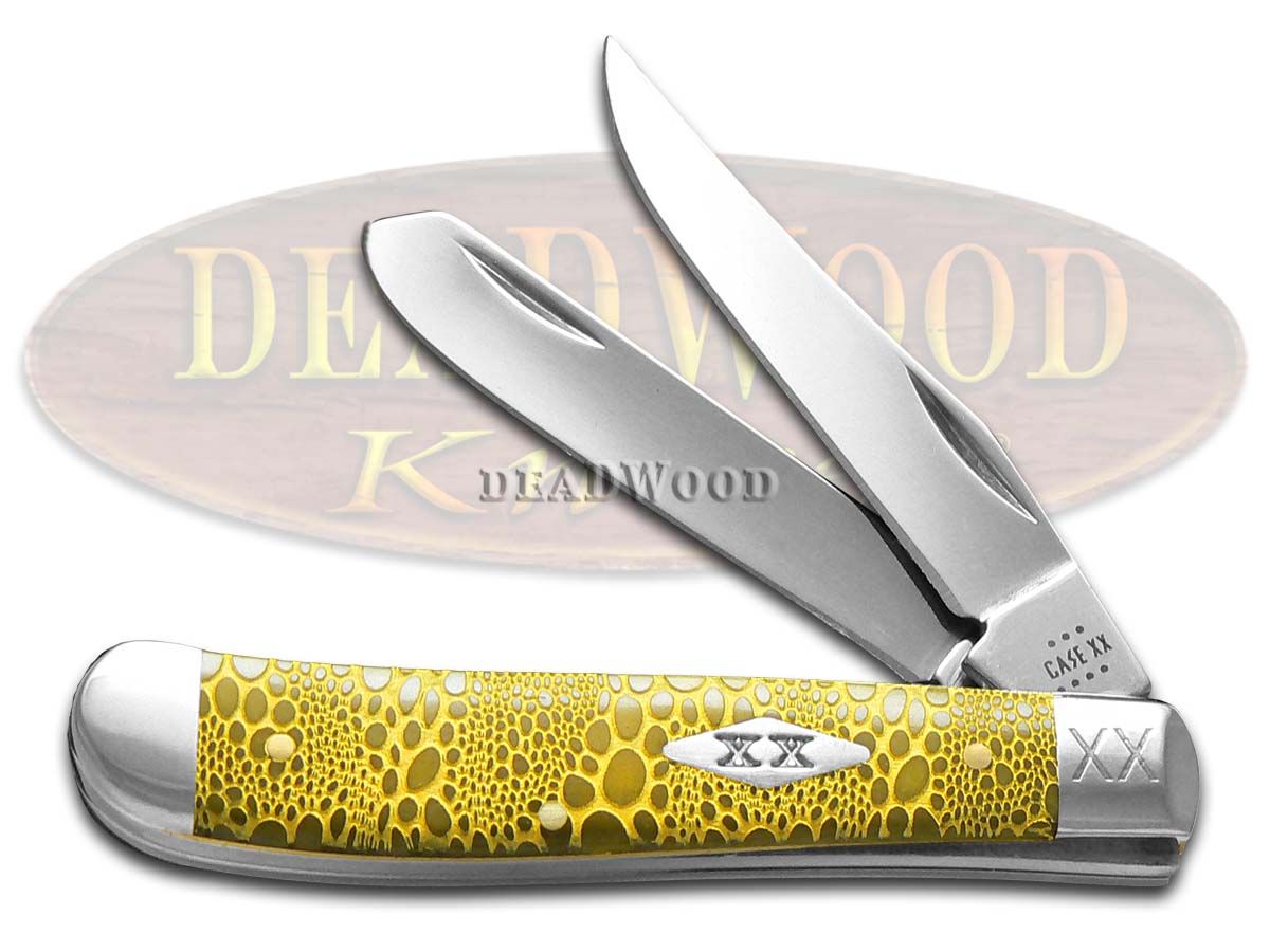 Case XX Mini Trapper Yellow Bone Lizard Skin 12524YLS Stainless 1/500 ...