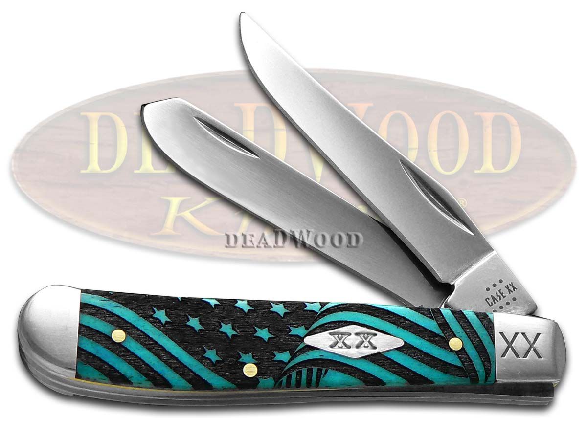 Case xx Mini Trapper U.S. Flag Blue Bone Stainless 1/500 Pocket Knife ...