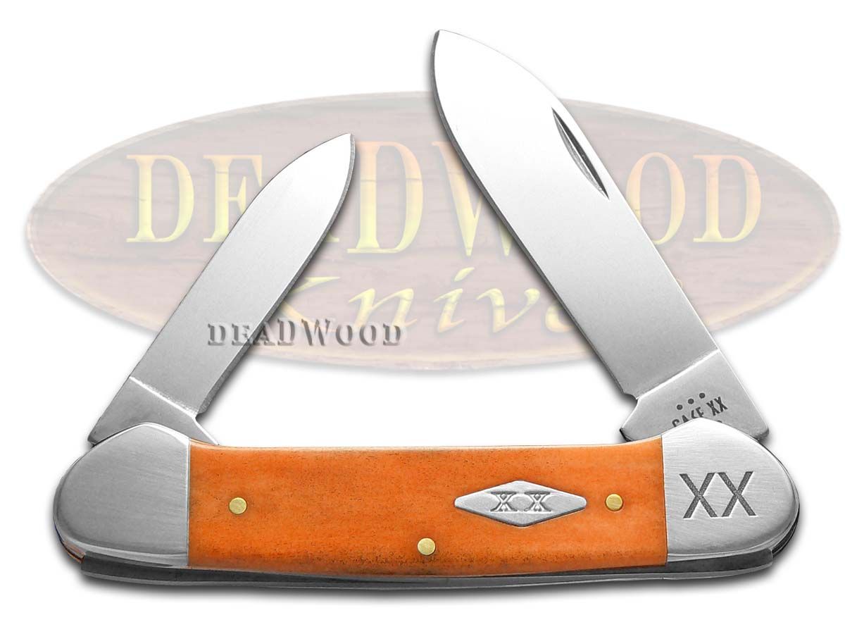 Case XX Canoe Persimmon Orange Bone 1/500 Stainless Pocket Knife ...