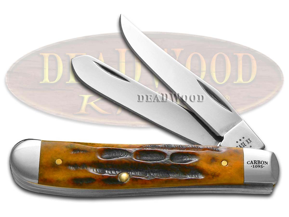 Case XX Mini Trapper Jigged Sunset Autumn Bone 25219 Carbon Steel ...