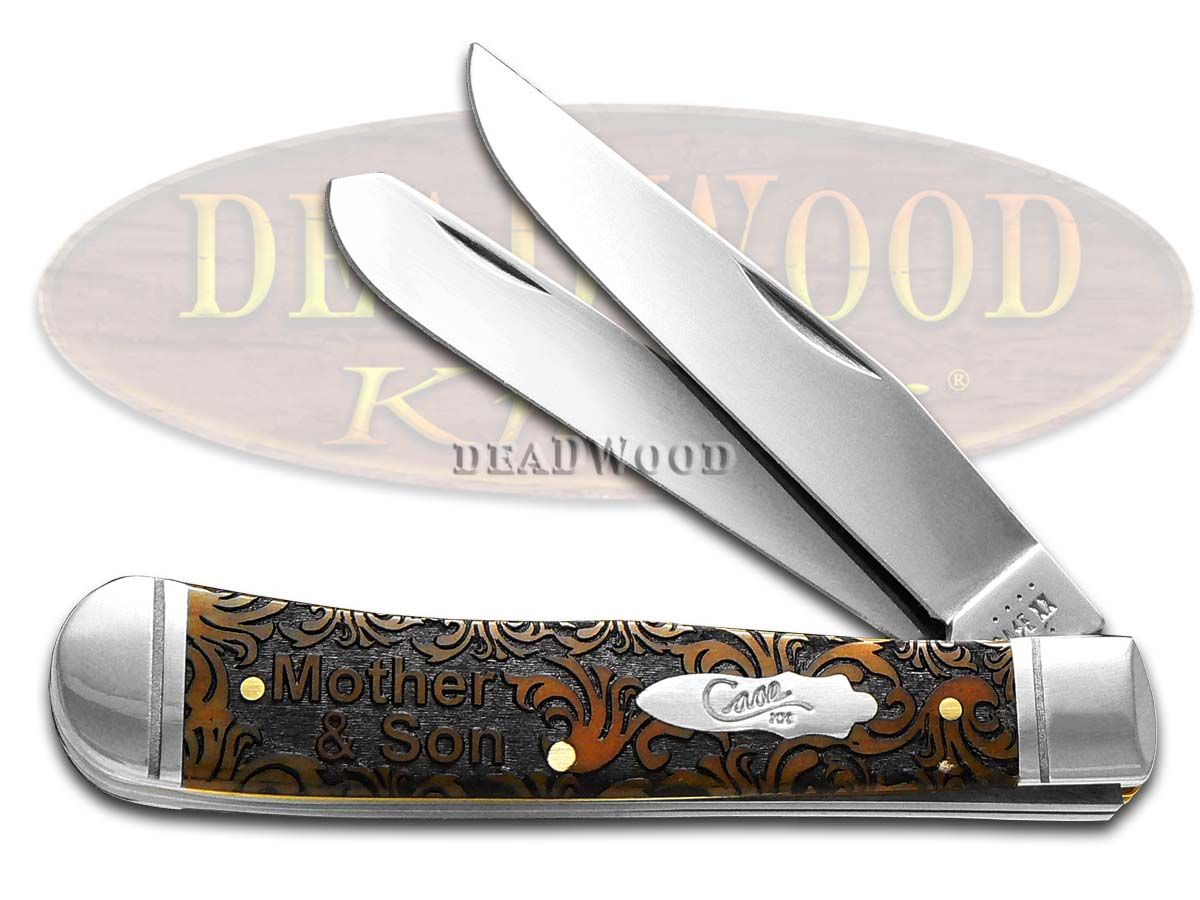 Case xx Mother & Son Antique Bone Trapper 1/500 Stainless Pocket Knife ...