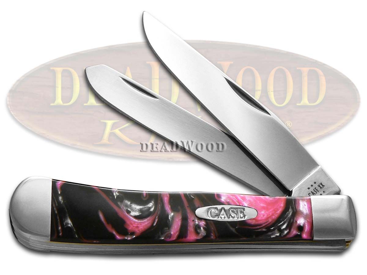 Case xx Trapper 6073BLS Black Salmon Corelon Stainless Steel Pocket ...