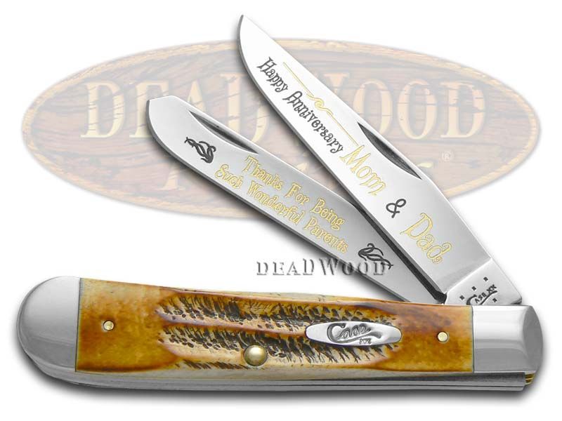 Case XX 6.5 Happy Anniversary Mom & Dad Bone Stag Trapper 1/999 ...