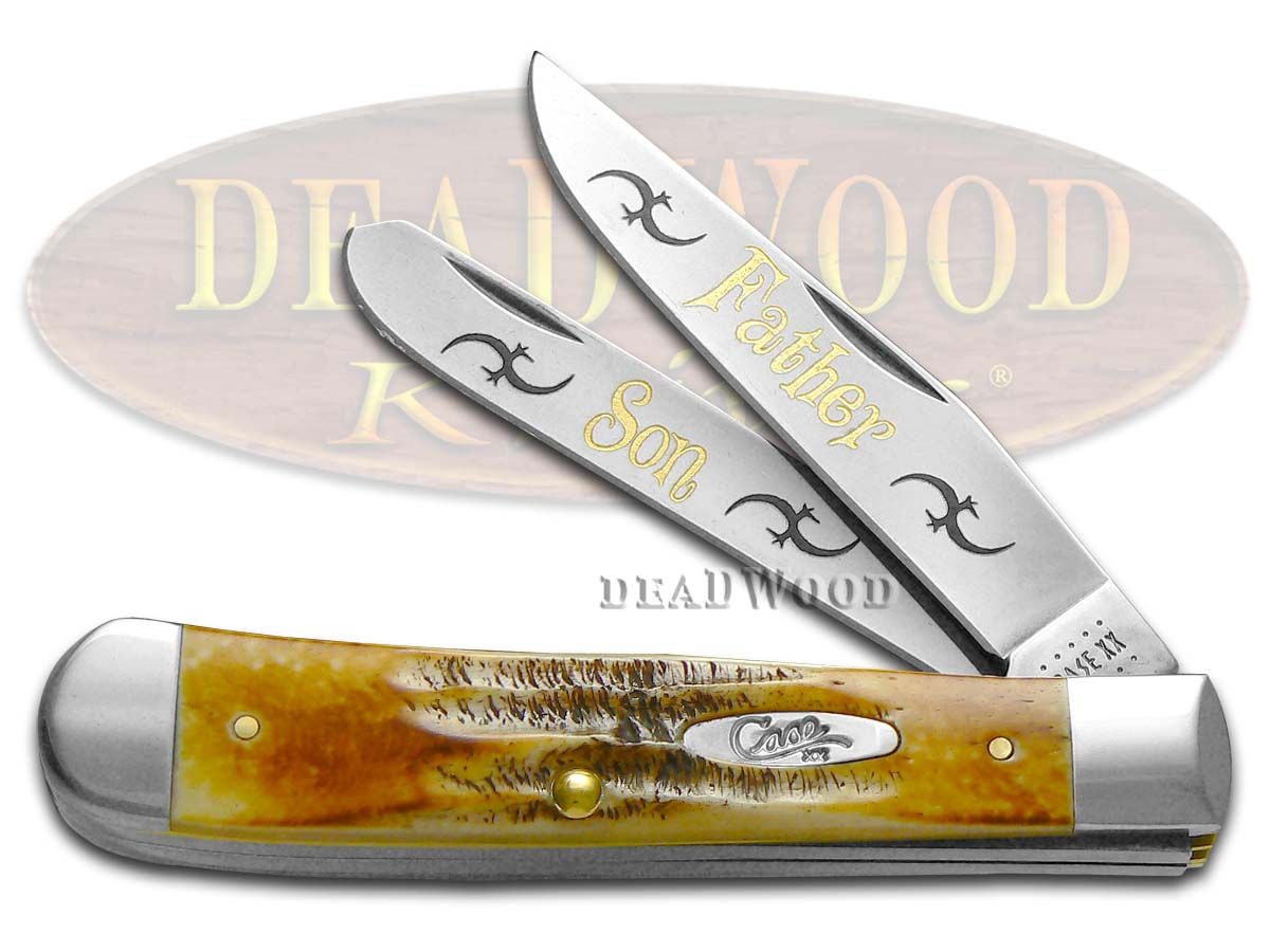 Case XX Father and Son 6.5 Bone Stag Trapper Stainless Pocket Knife 6 ...