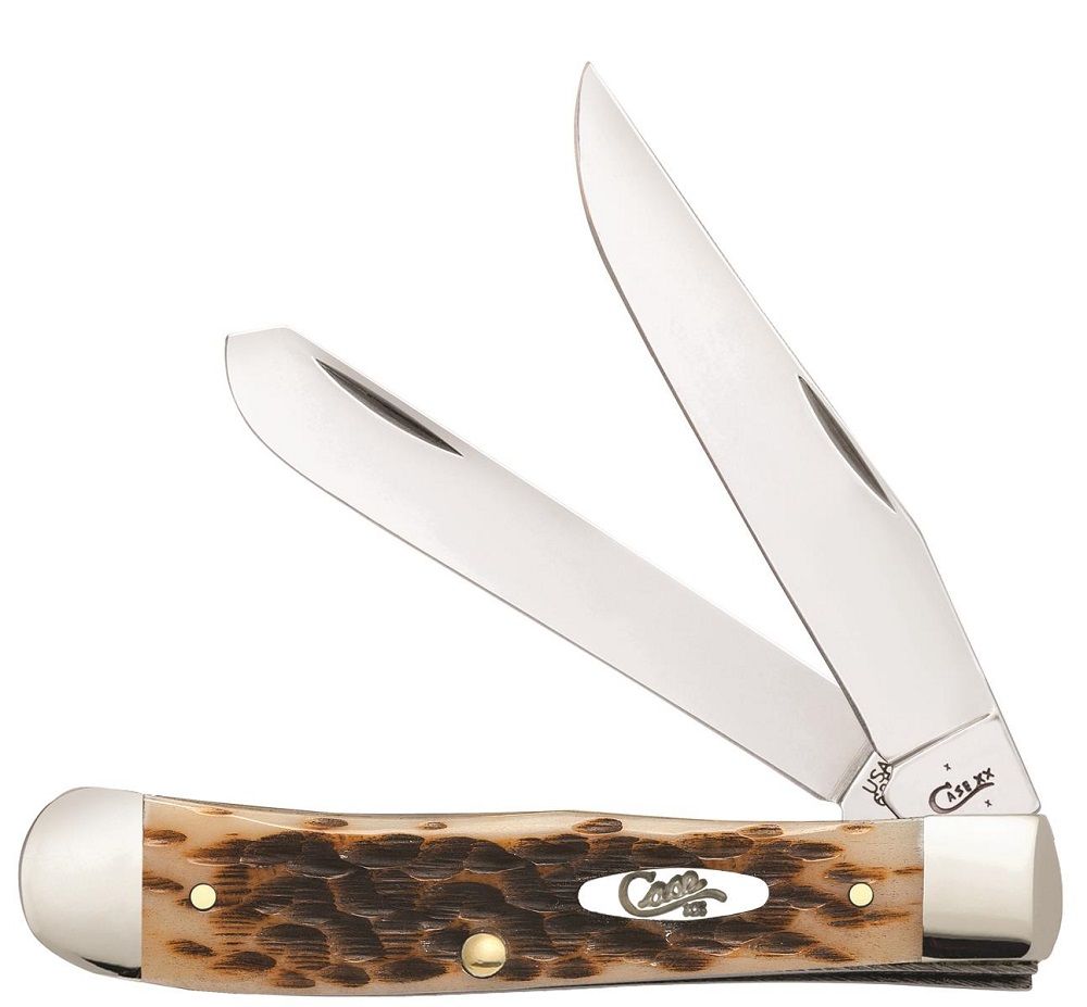 Case XX Peachseed Jigged Amber Bone Trapper Stainless Pocket Knife ...