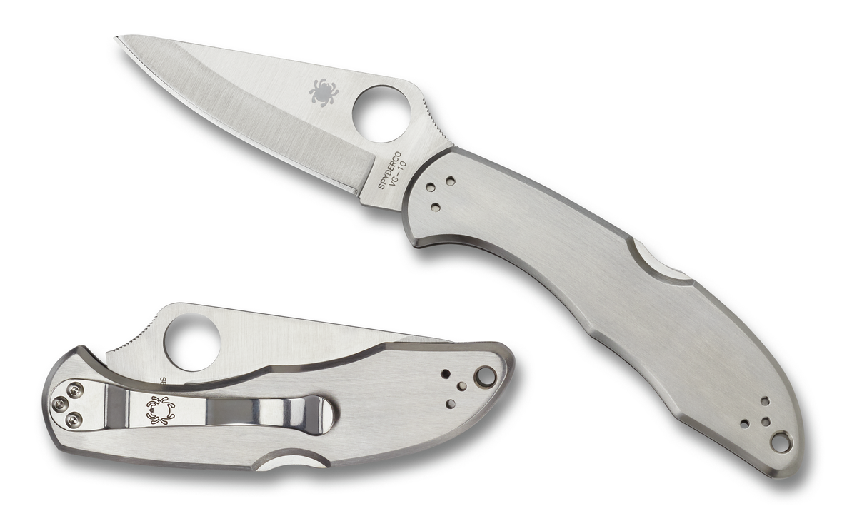 Spyderco Delica 4 Lockback Satin Steel VG-10 Stainless Pocket Knife ...