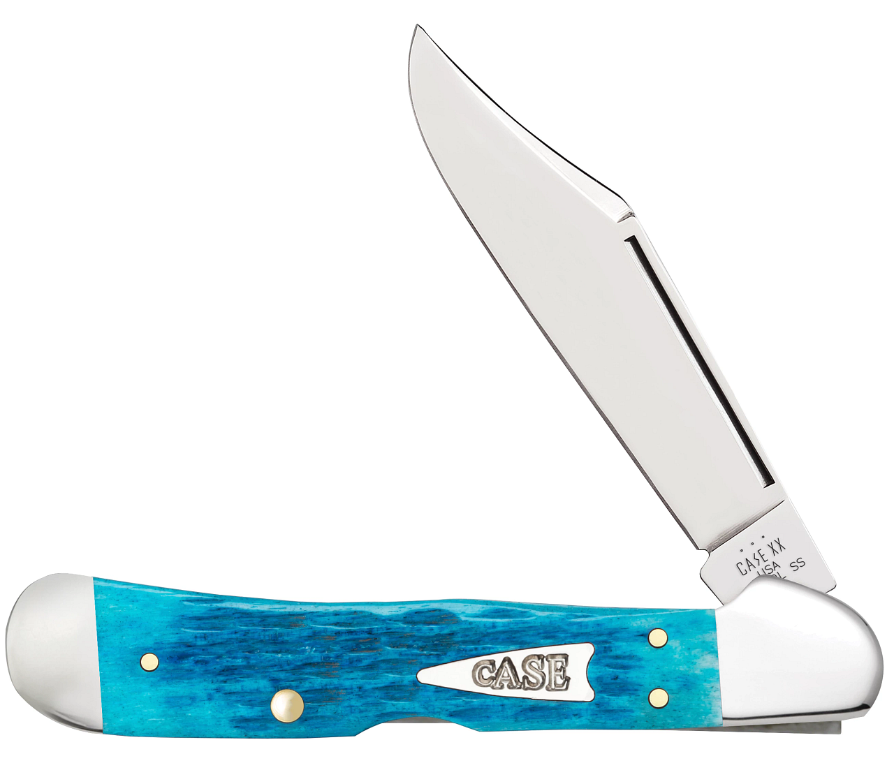 Case xx Copperlock Jigged Sky Blue Bone 50646 Stainless Pocket Knife ...