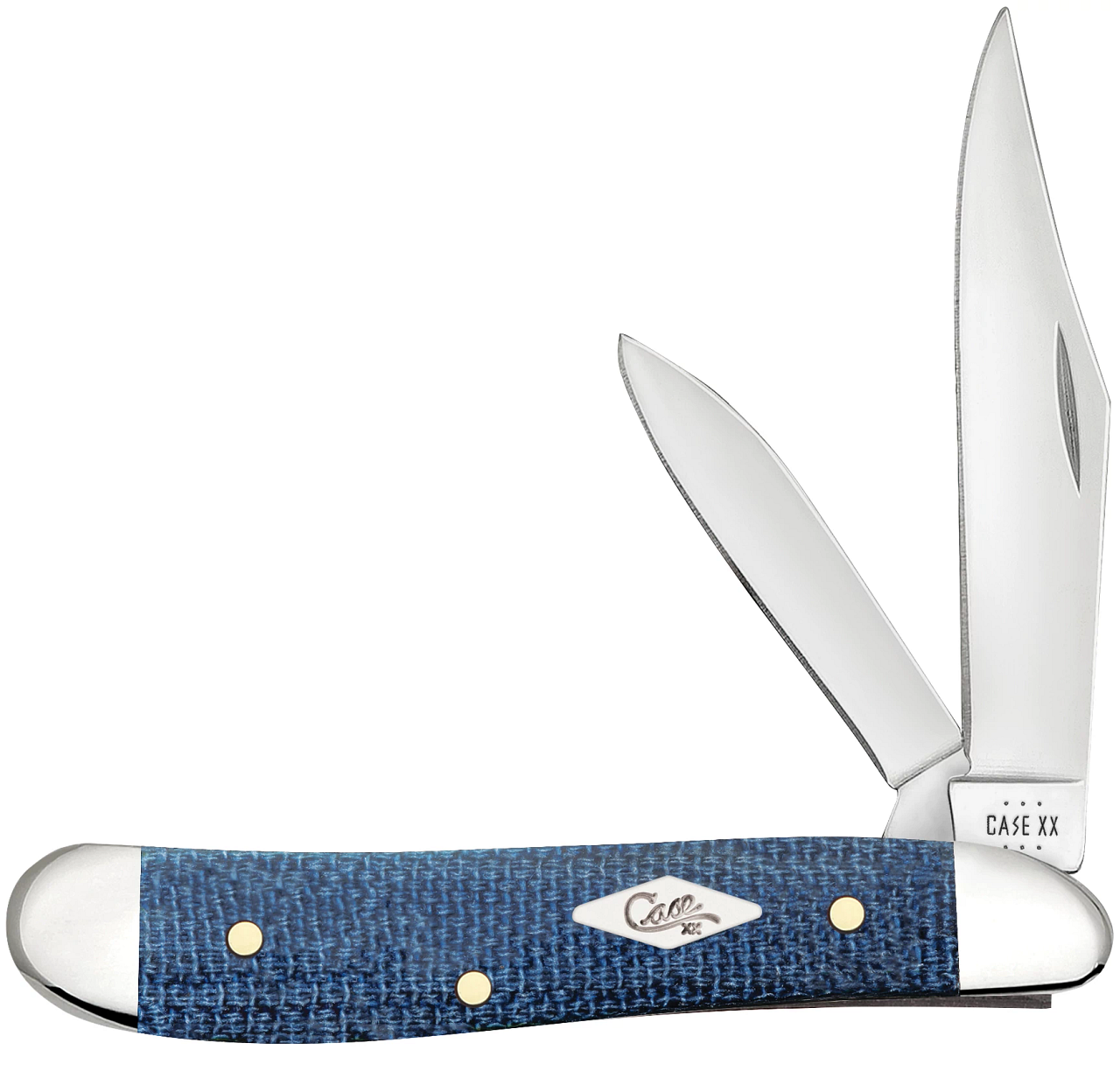 Case xx Peanut Blue Denim Canvas Laminate 60514 Stainless Pocket Knife ...
