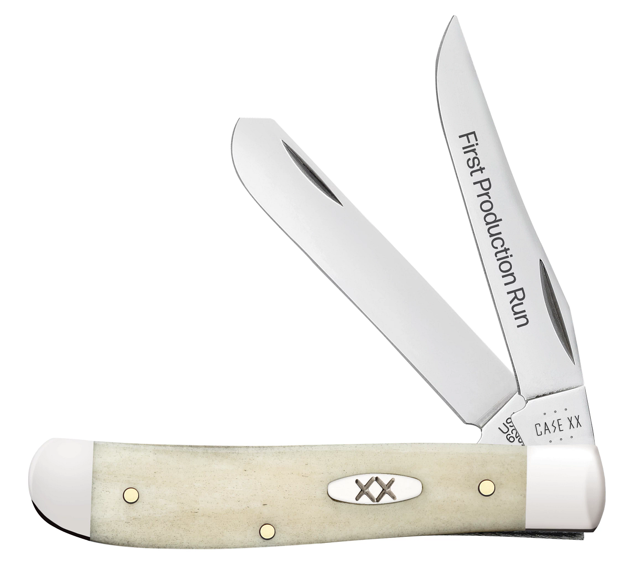 Case xx Mini Trapper 1st Run Natural Bone 93313 1/250 Pocket Knife ...