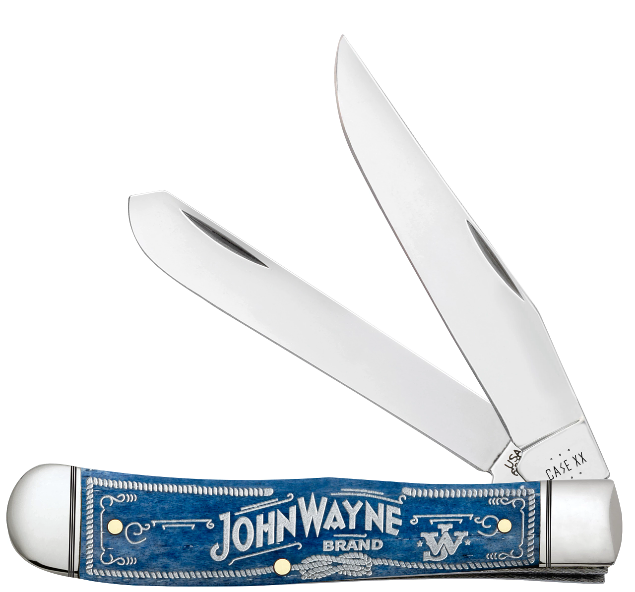 Case XX Trapper John Wayne Brand Navy Blue Bone 10719 Pocket Knife ...