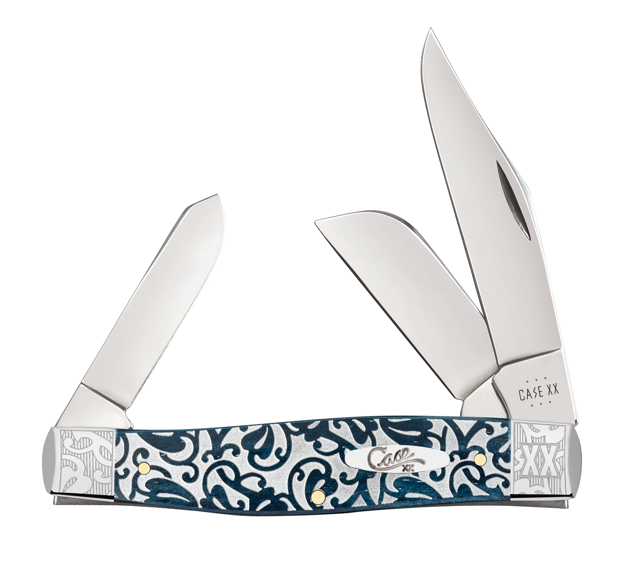 Case xx Large Stockman Mediterranean Blue Bone 10751 Pocket Knife ...