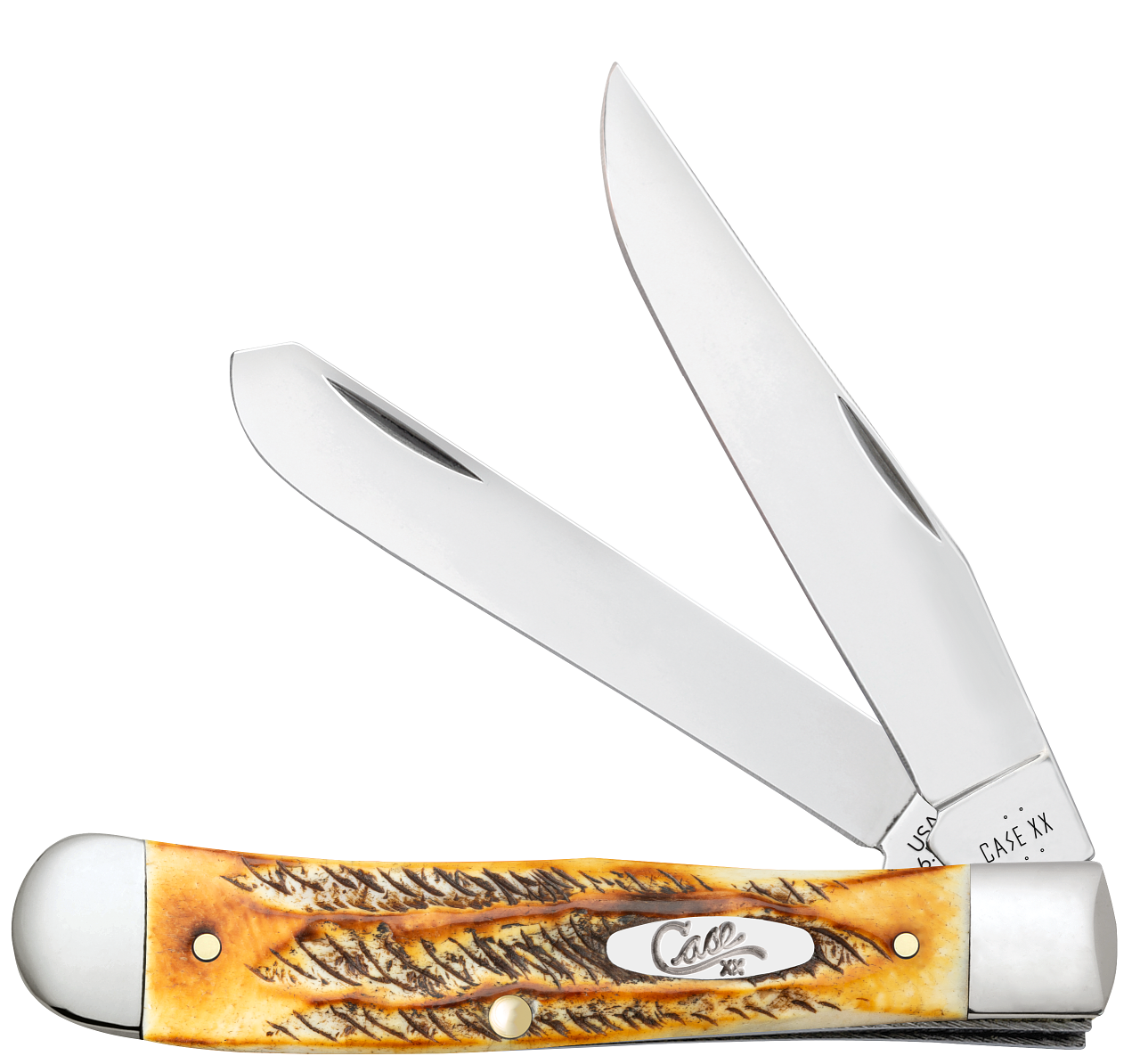 Case XX Trapper 6.5 BoneStag 65345 Stainless Pocket Knife w/ Clip - CA65345 | 65345