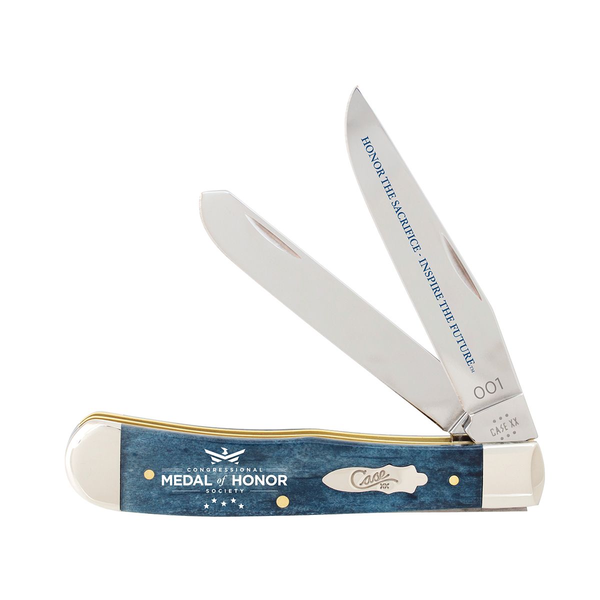 Case XX Trapper Medal of Honor Mediterranean Blue Bone Stainless Pocket ...