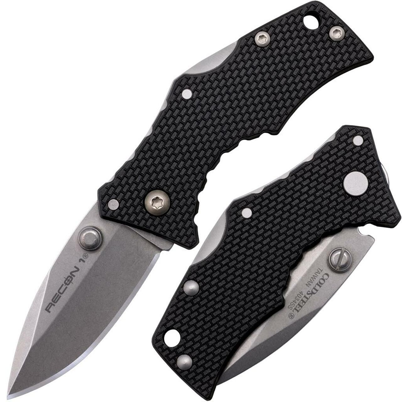 Cold Steel Micro Recon 1 Lockback 27DT Knife 4034 Stainless Steel Spear ...