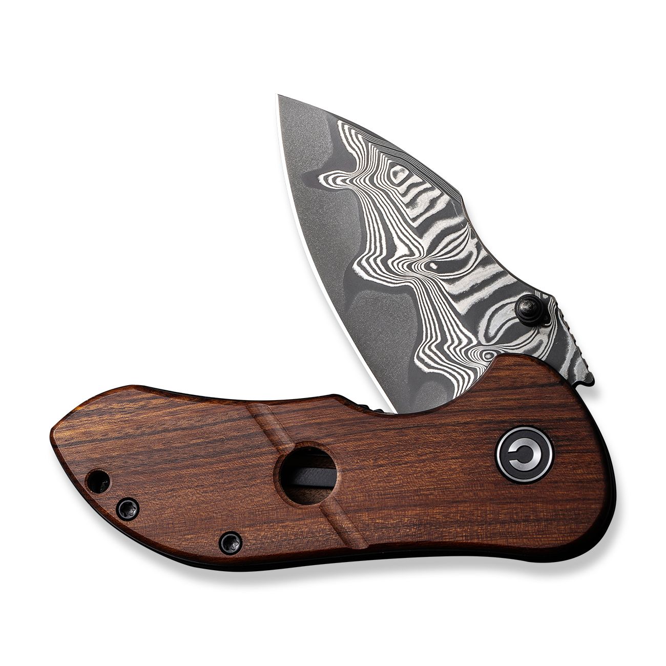 Civivi Gordo Liner Lock C22018C-DS1 Guibourtia Wood Damascus Pocket ...