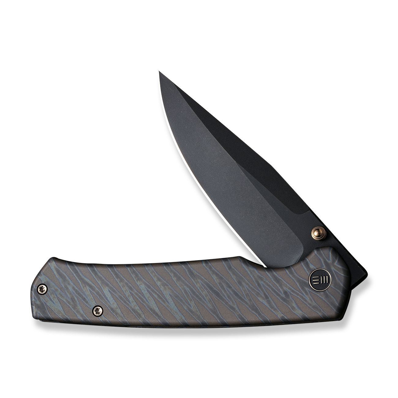 WE KNIFE Evoke 21046-4 Tiger Stripe Flamed Titanium & 20CV Steel Pocket ...