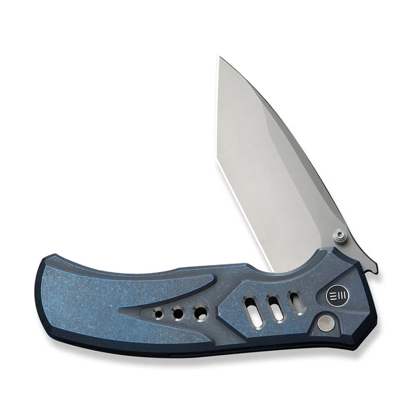 WE Knife Zentron Button Lock 24094-4 Blue Satin 6AL4V Titanium & M390 ...