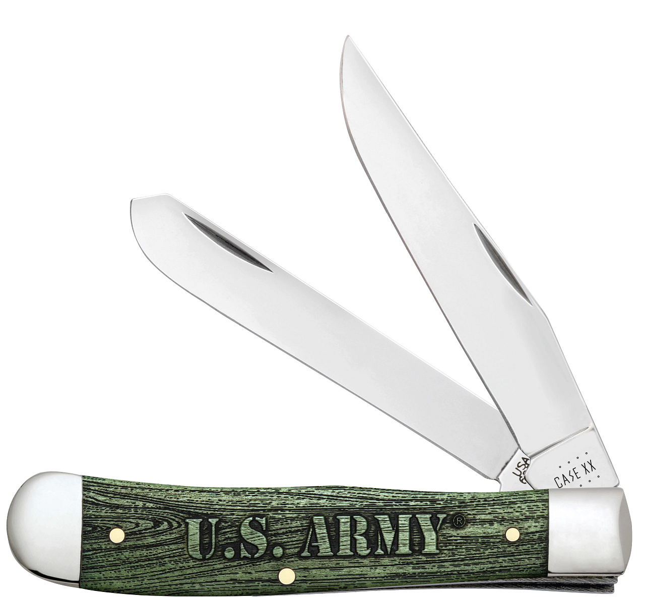 Case XX Trapper U.S. Army Green-wash Bone Stainless 15035 Pocket Knife ...