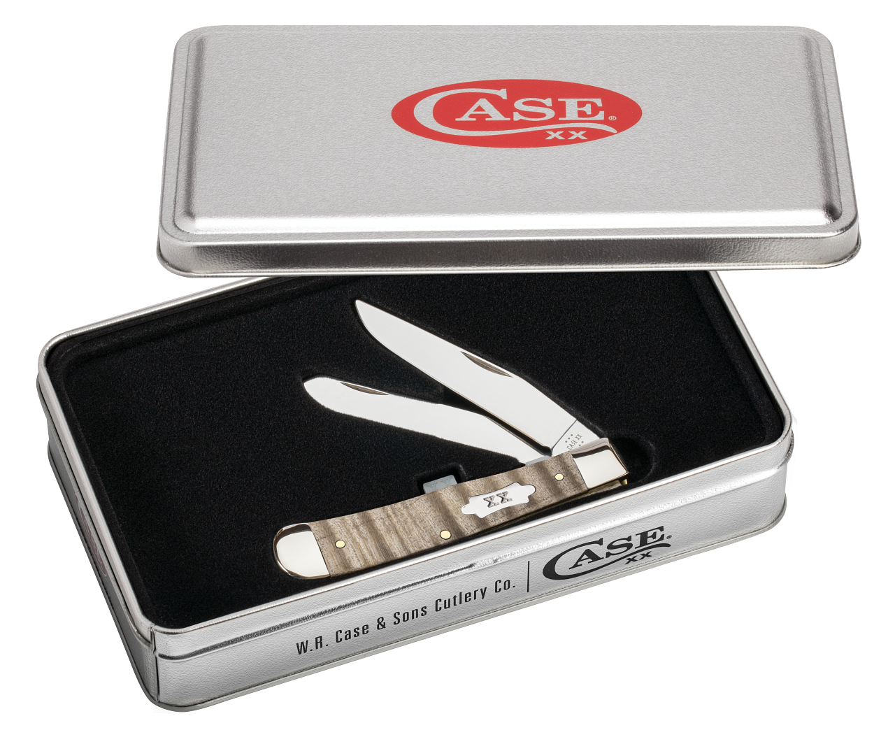 Case XX Trapper 10787 Natural Curly Maple Wood Stainless Pocket Knife ...