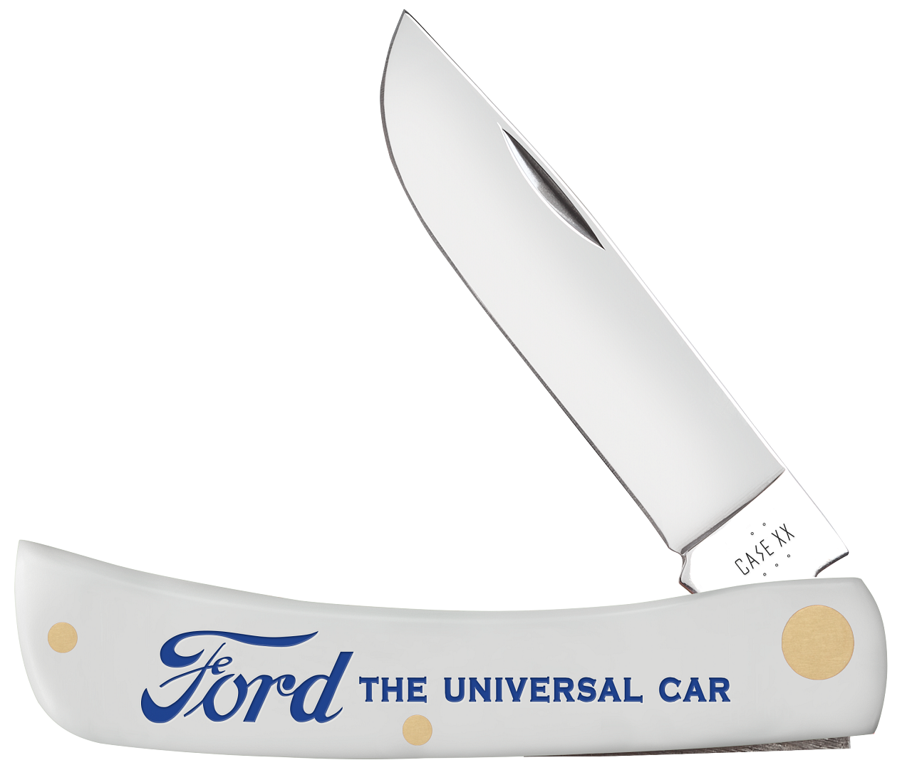 Case XX Sod Buster Jr White Blue Ford 14342 Stainless Pocket Knife ...
