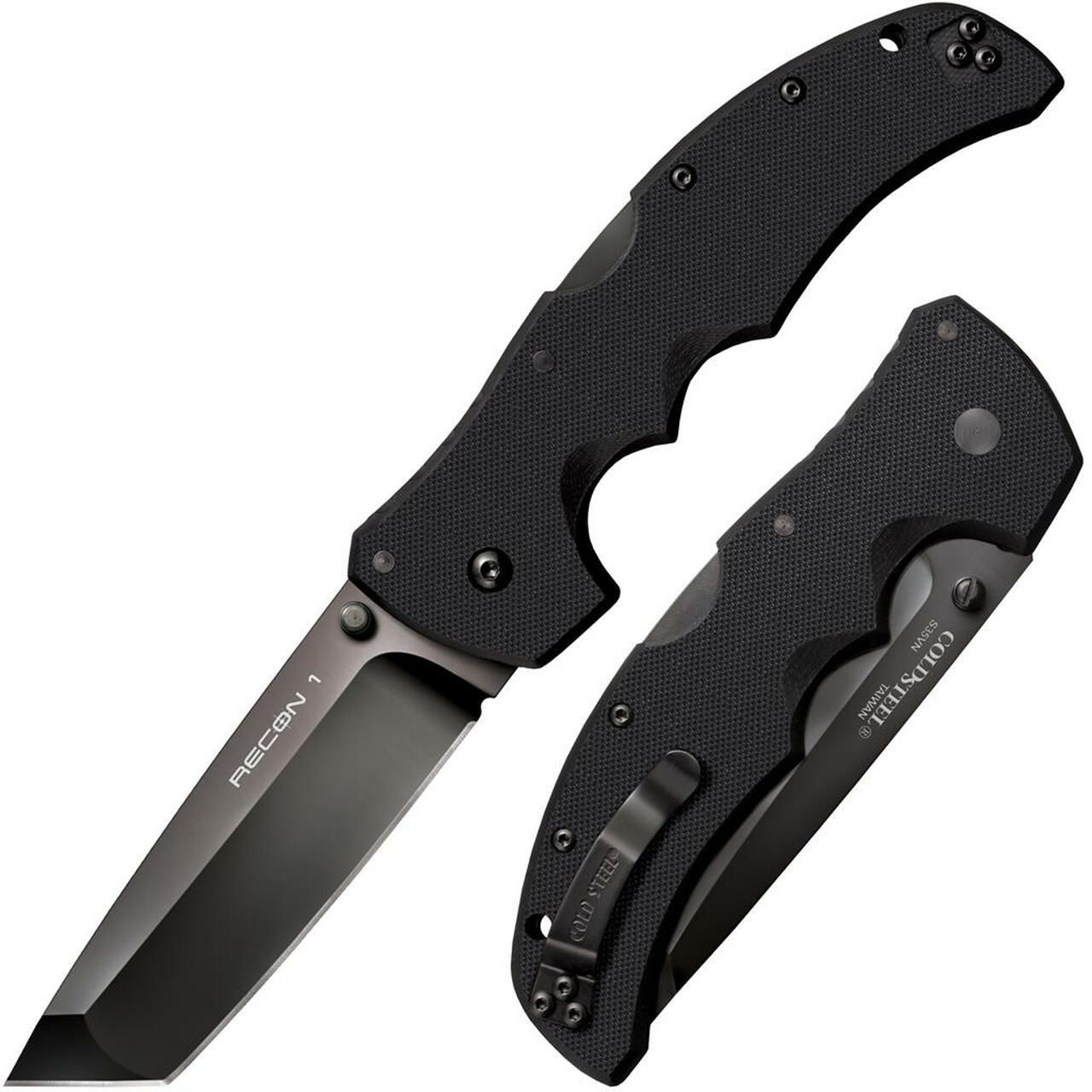 Cold Steel Recon 1 Lockback 27BT Knife Black S35VN Stainless Tanto ...