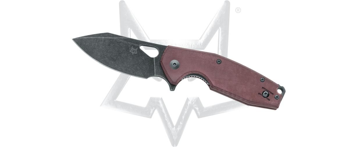 FOX Yaru FX-527LI-MBU Liner Lock Burgundy Micarta M398 Steel Pocket ...