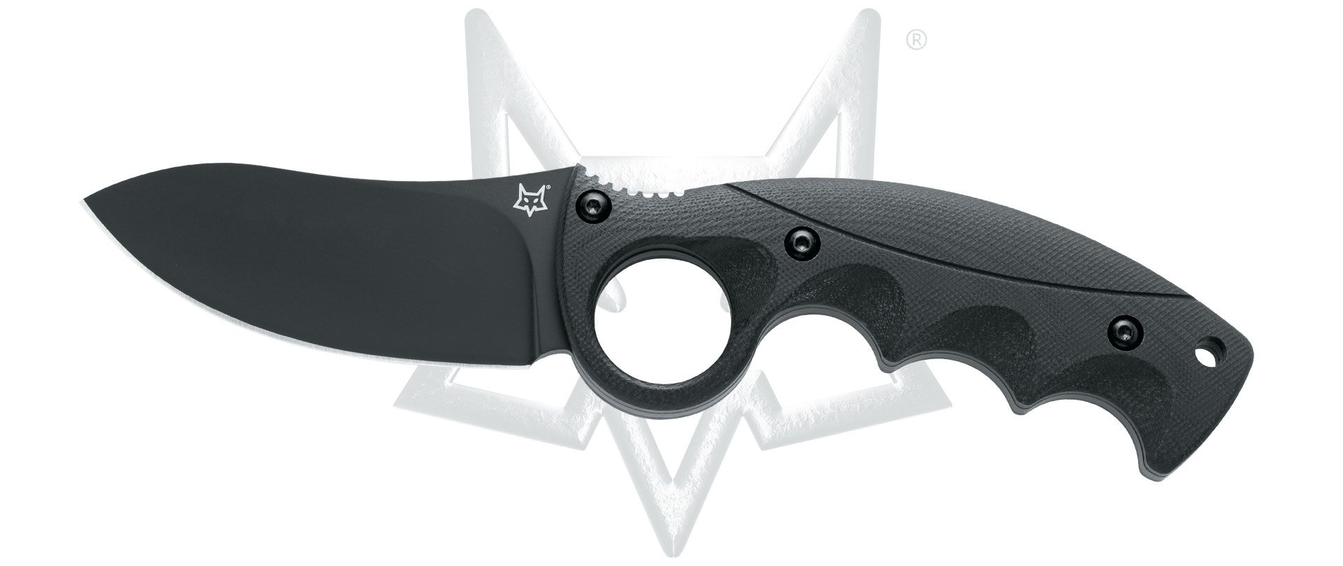 Fox Alaskan Hunter Fixed Blade FX-620 B Knife BECUT Stainless & Black ...