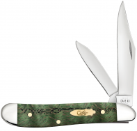 Case xx Stockman 64075 Kelly Green Curly Oak Wood Stainless Pocket ...