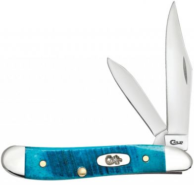 Case XX Sawcut Caribbean Blue Bone Peanut Stainless Pocket Knife 25596 ...